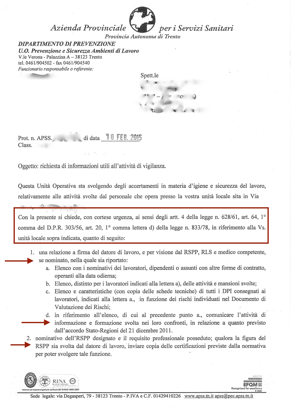 Le ispezioni in azienda: invio dei verbali di accertamento tramite pec ...